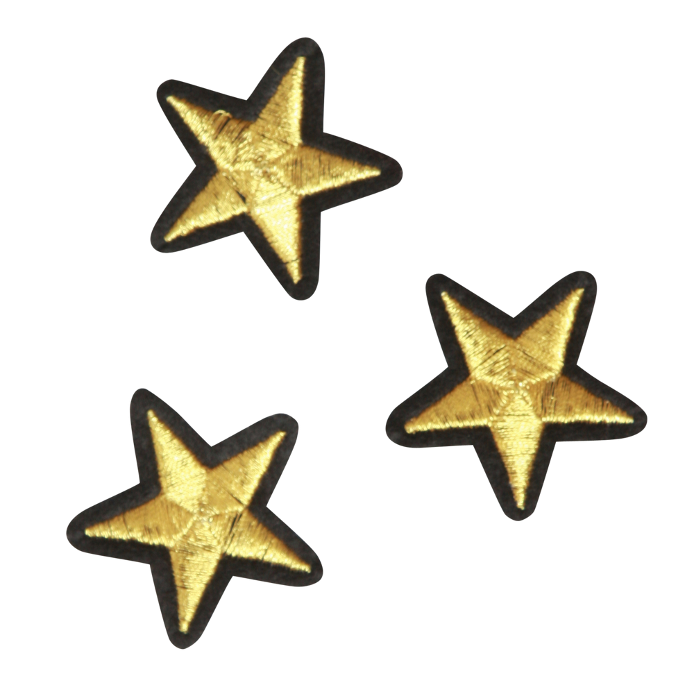 Strygemærker stjerner 3 stk. guld I 4,8x4,8 cm I Køb nu